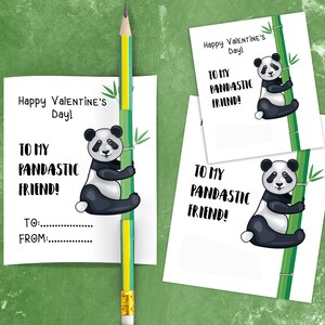 Cute Panda Valentines for Class, Printable Panda Bear Pencil Holder ...