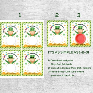St. Patrick's Day Play Doh Cards Printable, Printable Class St Patricks ...