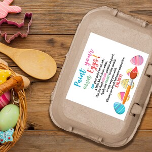 Paint Your Own Eggs, Egg Carton PYO Printable Labels, Happy Easter PYO ...