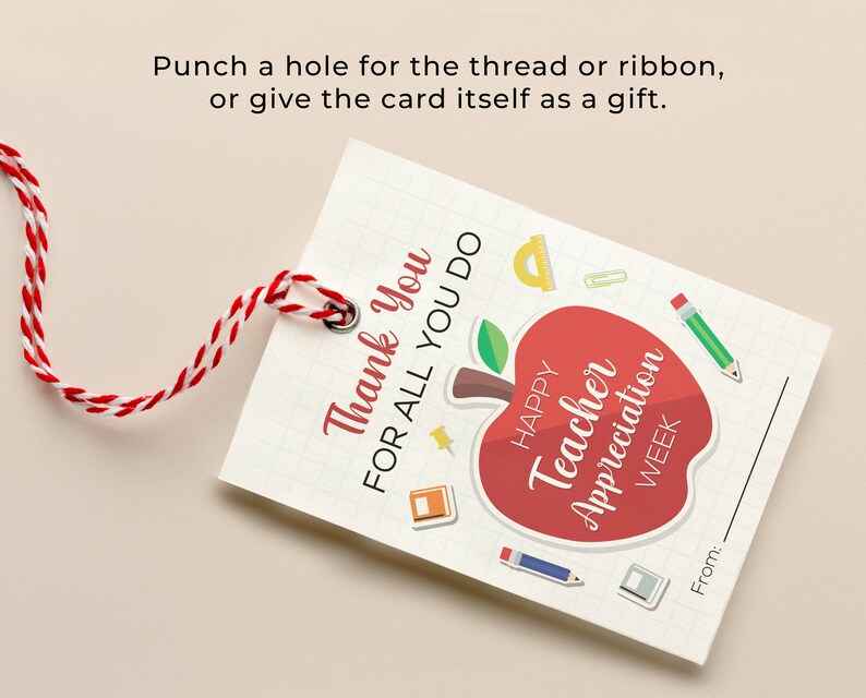 Thank You for All You Do Teacher Appreciation Gift Tag - Etsy
