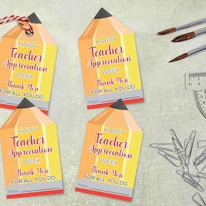 Teacher Appreciation Gift Pen, Teacher Gift Tag, Teacher Thank You Card ...