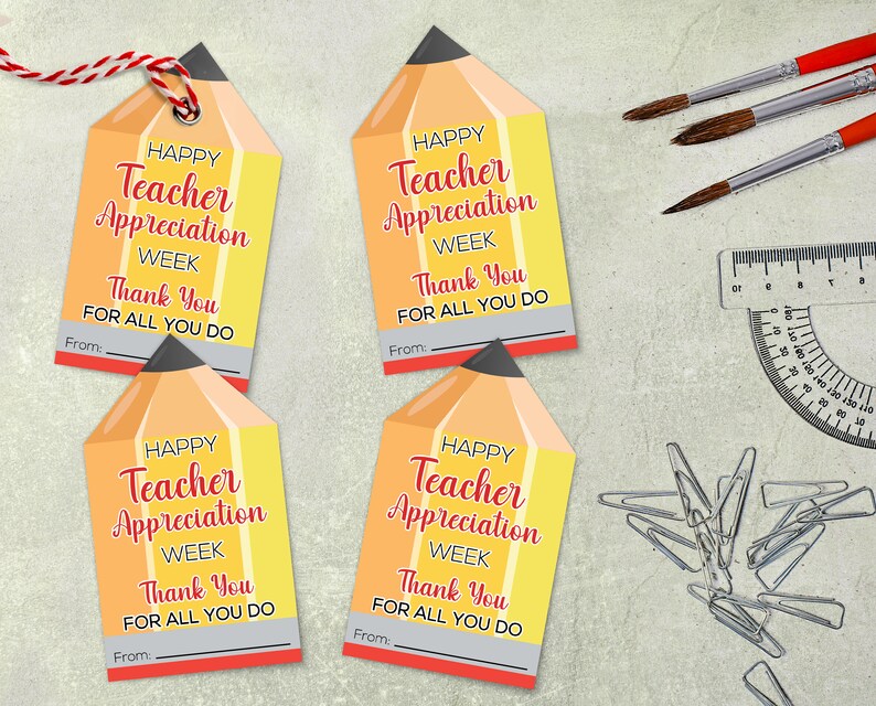 Teacher Appreciation Gift Pen Teacher Gift Tag Teacher Thank - Etsy