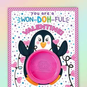 Penguin Valentines Day Cards, Playdoh Valentines, Classroom Valentines ...
