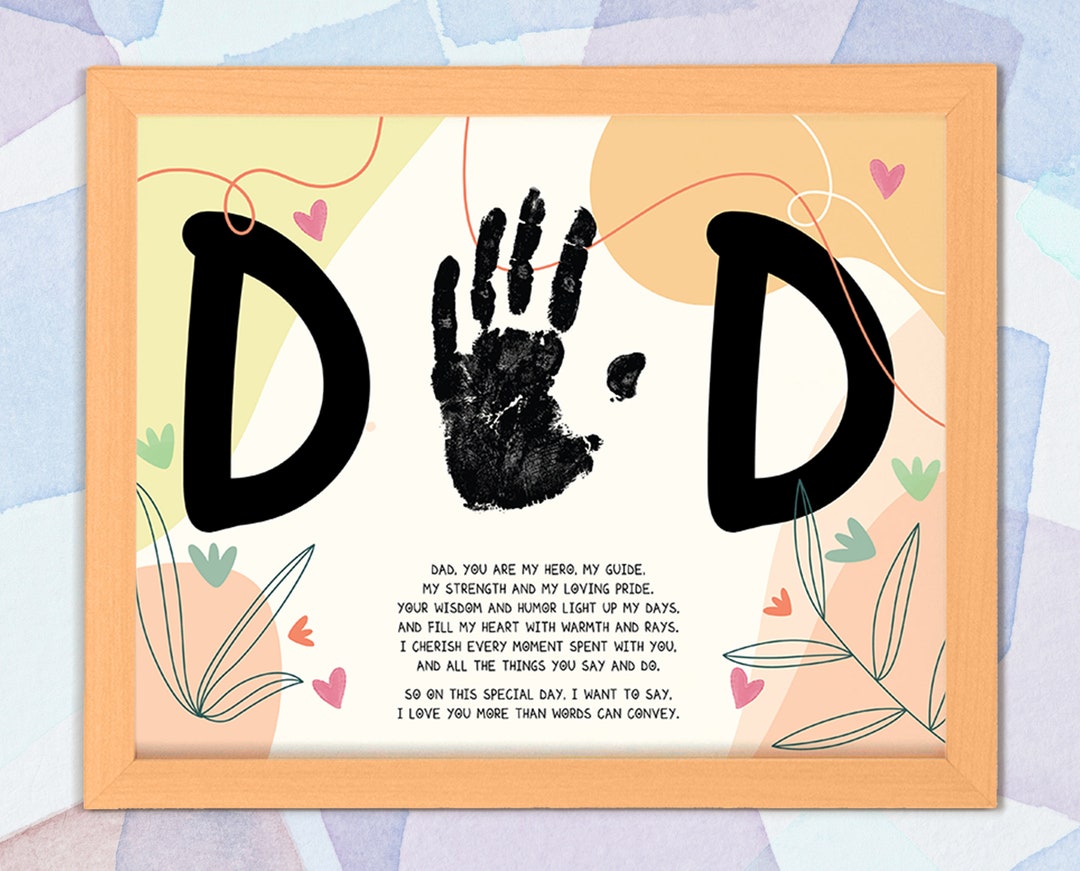 Dad Poem Handprint Craft, Birthday Card for Daddy, Father's Day DIY ...