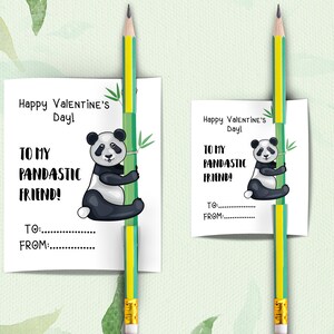 Cute Panda Valentines for Class, Printable Panda Bear Pencil Holder ...