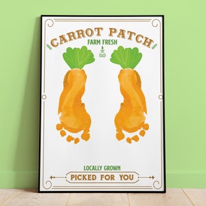 Carrot Patch Printable Sign, DIY Easter Carrots, Footprint Craft for ...
