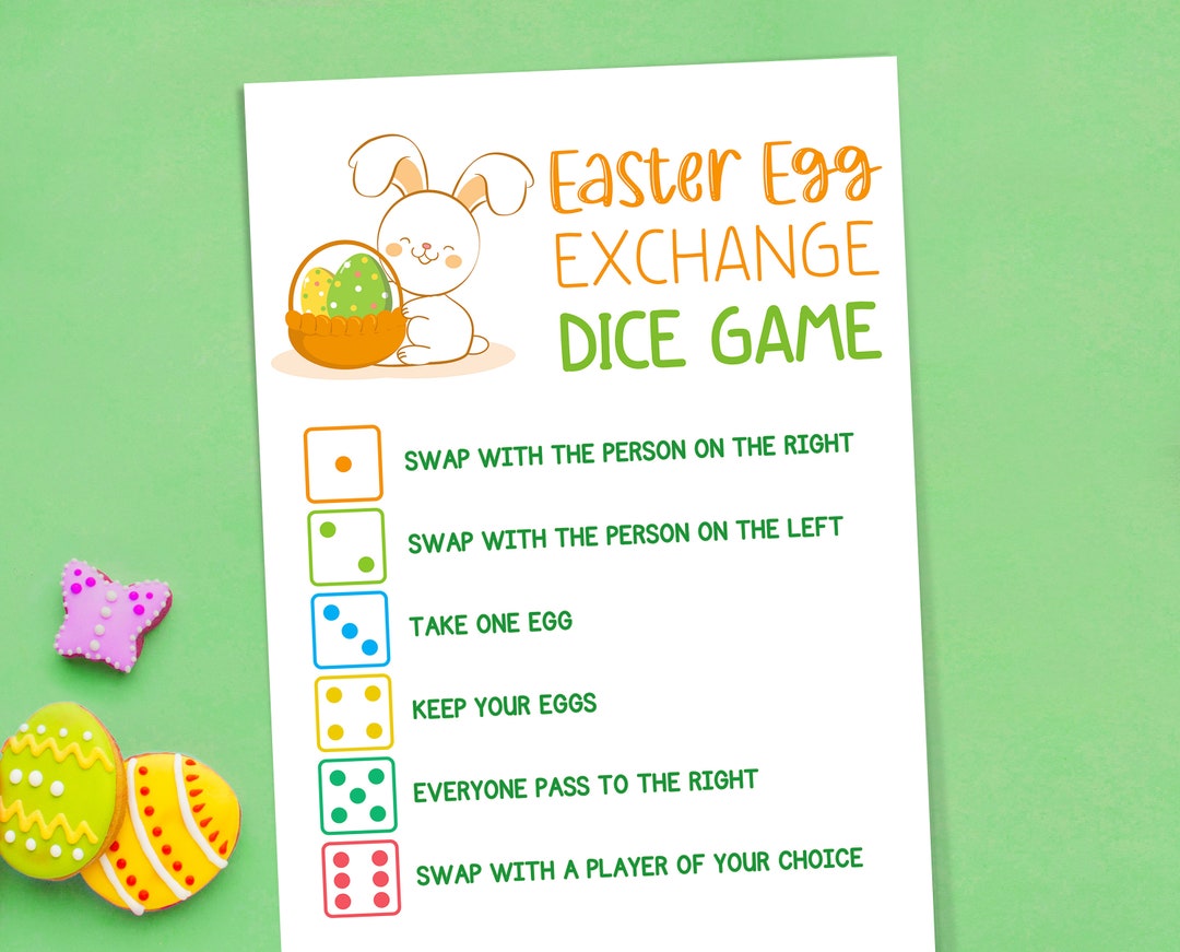Easter Egg Exchange Dice Game, Easter Activity for Adults & Kids, Candy ...