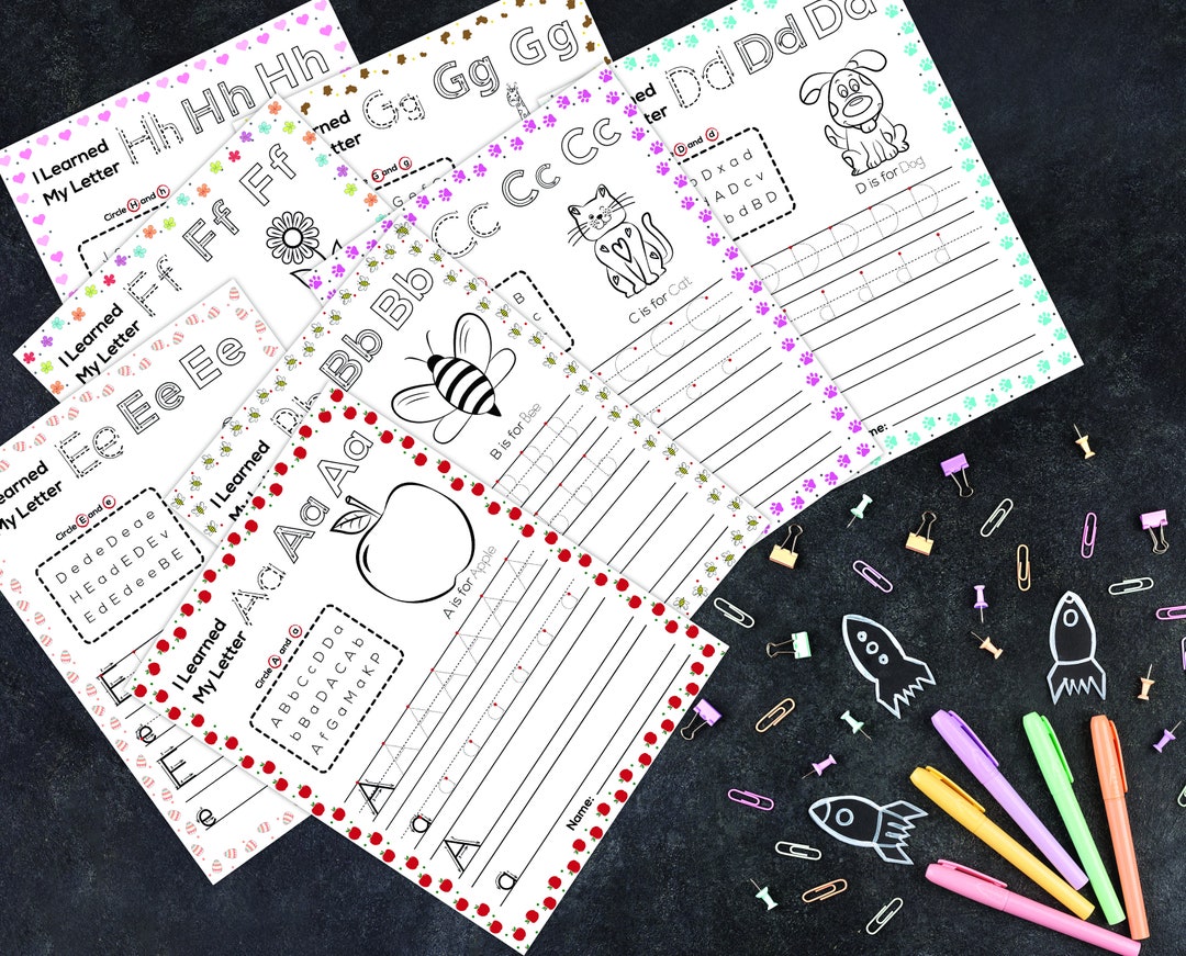 Alphabet Printable 26 Trace the Alphabet Worksheets, Upper & Lowercase ...