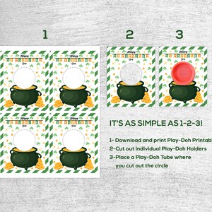 St. Patrick's Day Pot of Gold Play-doh Card Printable (digital Download ...