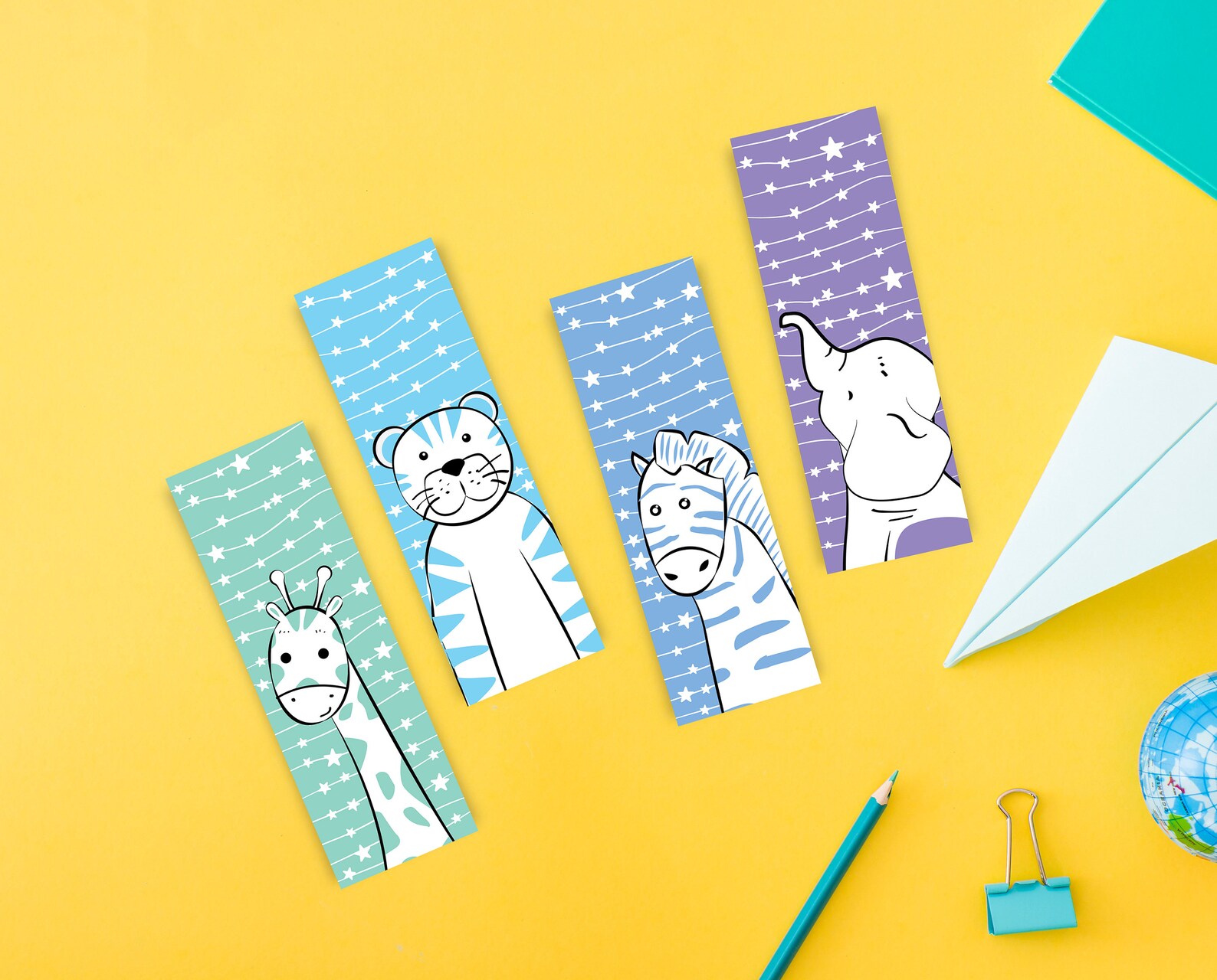 Animals Bookmarks for Kids Printable Animal Bookmarks Set of | Etsy