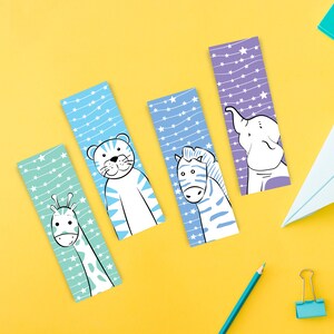 Animals Bookmarks for Kids, Printable Animal Bookmarks Set of 8 ...
