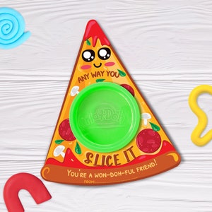 Pizza Play Doh Holder, Playdough Birthday Party Favor, Valentine's Day ...