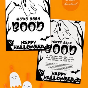 You've Been Booed Printable Card and Sign, Halloween Booed Neighborhood ...
