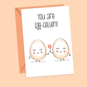 You Are Eggcelent Card, Cute Pun Card, Best Friend Card, Punny Greeting ...