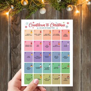 25 Days of Christmas Countdown Calendar of Fun Family Activities ...
