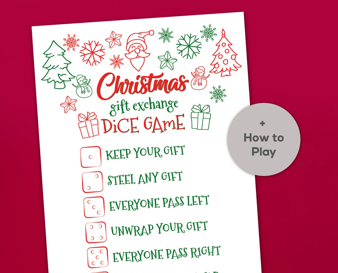 Christmas Printable Games, Christmas Gift Exchange Game, Holiday Party ...