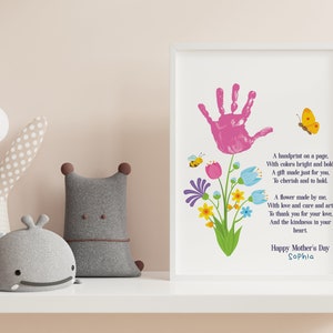 Mother's Day Flower Handprint Art, Memory Keepsake, Toddler Crafts ...