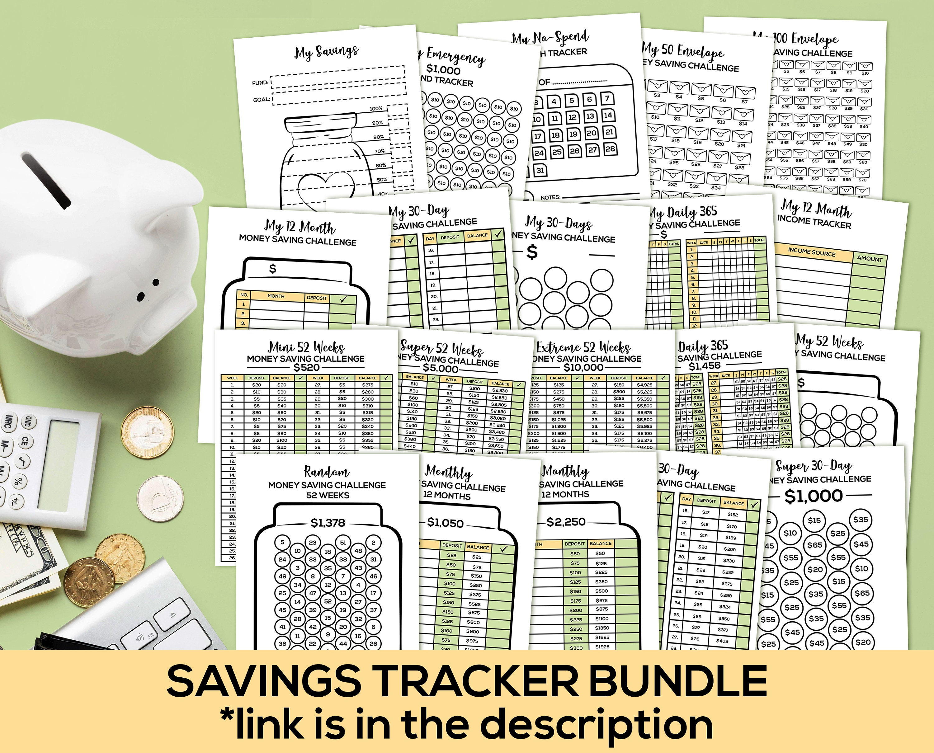 20K Money Saving Tracker Money Saving Challenge 20K - Etsy