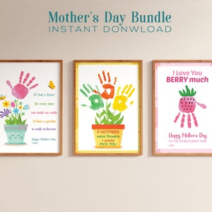 Custom Mothers Day Handprint Art Set, Printable Handprint Card From ...