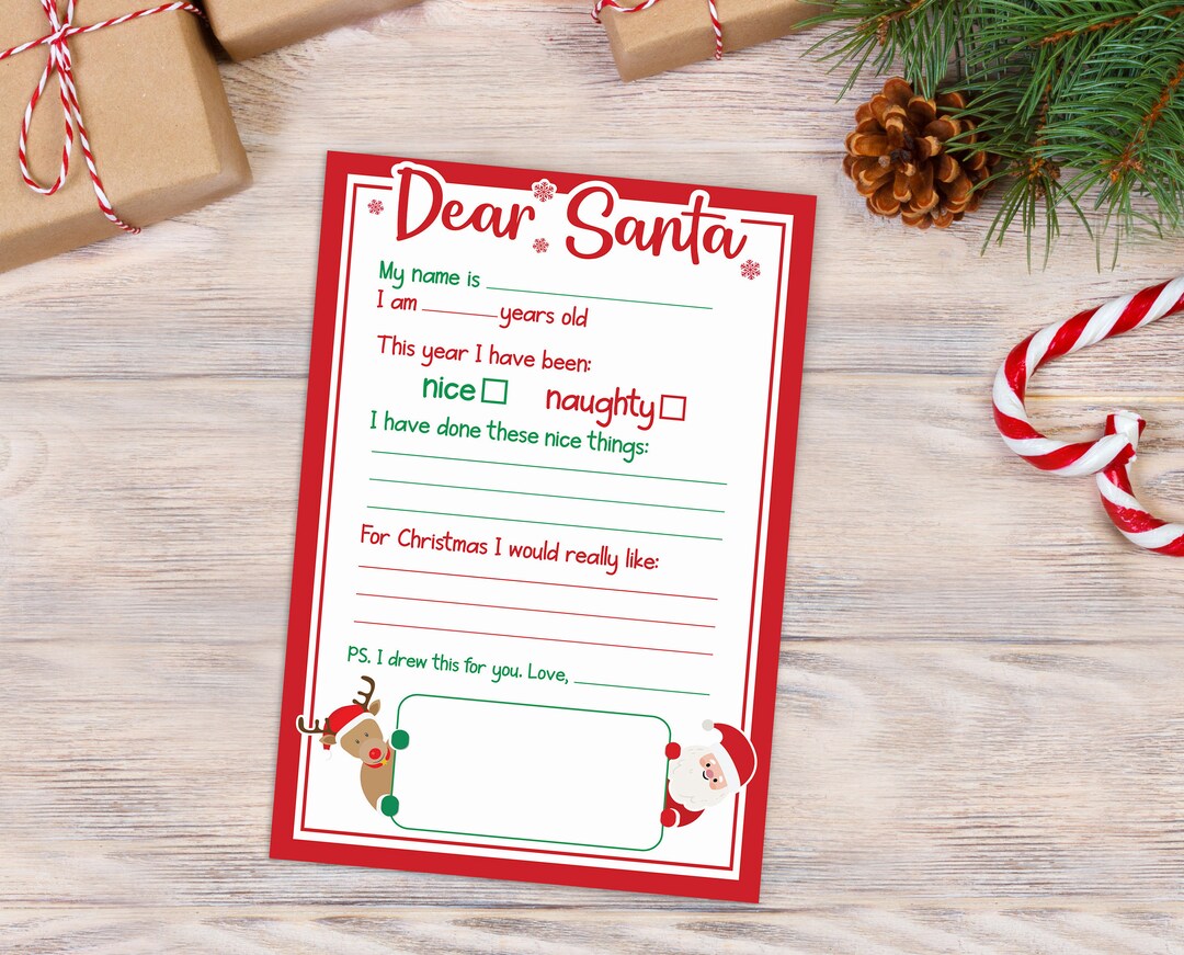 Letter to Santa, Dear Santa Letter, Santa Letter Printable, Christmas ...