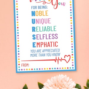 Nurse Appreciation Gift Tags Printable - Etsy