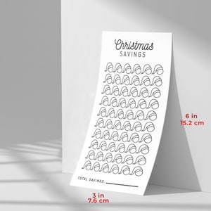 Christmas Savings Challenge Printable Black and White: A6 Budget ...