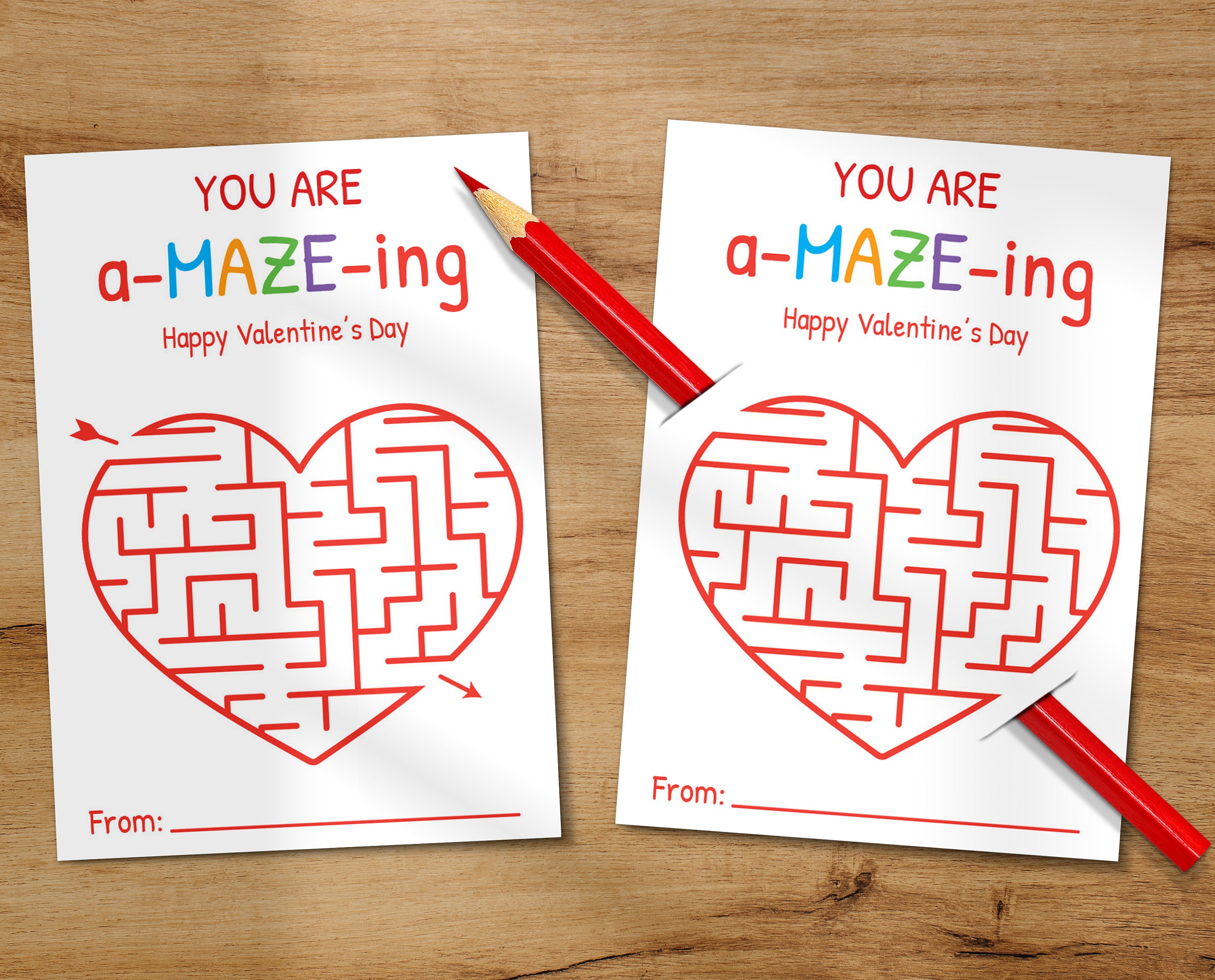 Printable Valentine for Kids Non Candy Valentines Puzzle - Etsy