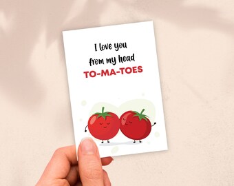 I Love You From My Head Tomatoes Greeting Card by Tiny Gang - Etsy