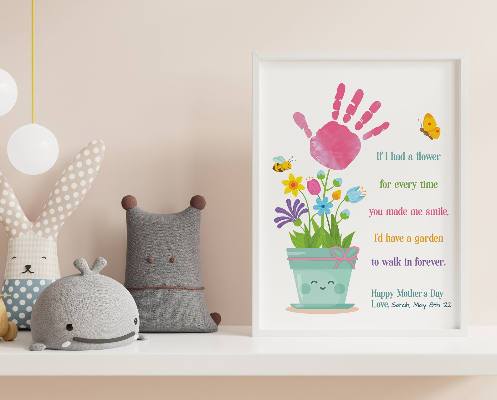 Mothers Day Flower Handprint Art Happy Mothers Day Keepsake - Etsy Canada