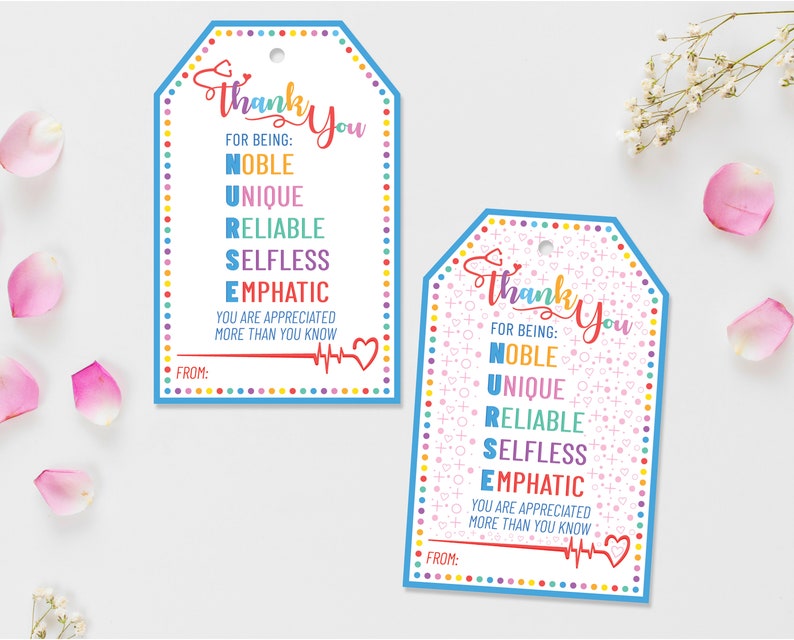 Nurse Appreciation Gift Tags Printable - Etsy