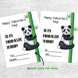 Cute Panda Valentines for Class, Printable Panda Bear Pencil Holder ...