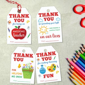 Teacher Appreciation Gift Tag, Teacher Appreciation Week, Teacher Thank ...