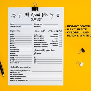 All About Me Survey, Coworker Questions Printable, Team Building ...