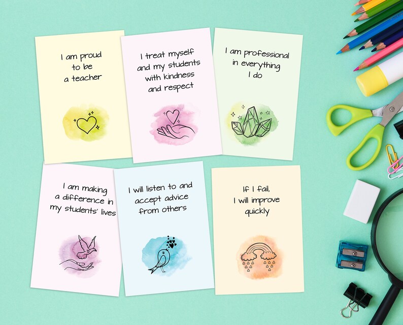Teacher Affirmation Cards Teacher Appreciation Gift Teacher - Etsy