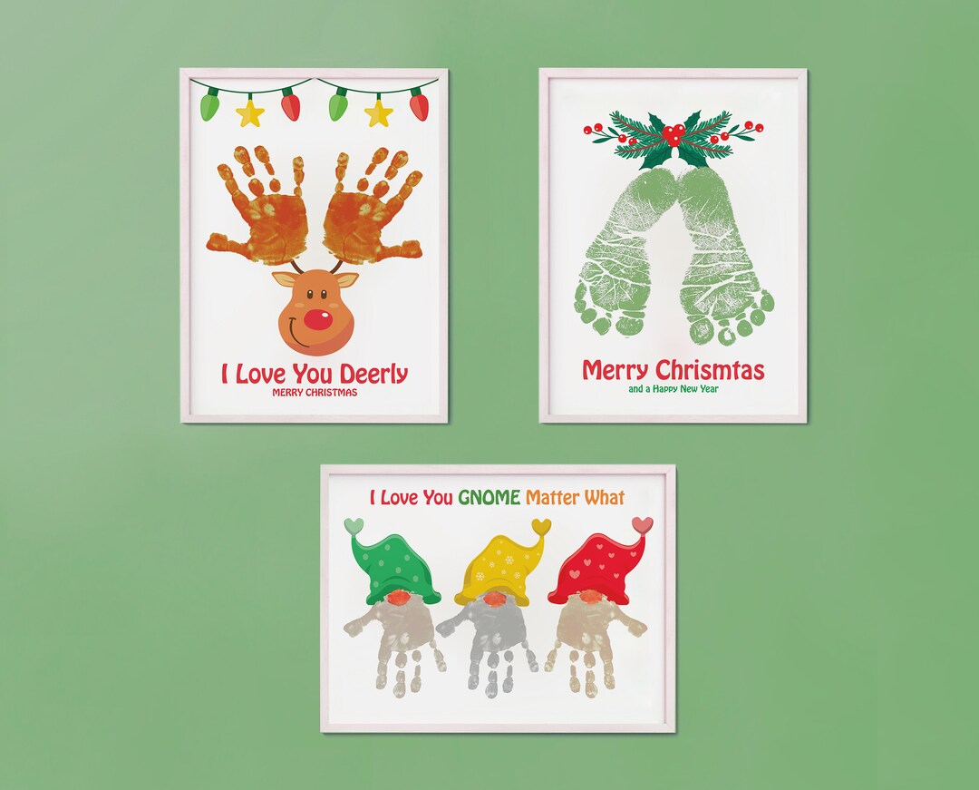 Hand Print Art Printable Crafts, Christmas Handprint, DIY Christmas ...