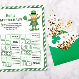 St Patrick's Day Roll a Leprechaun Dice Game (printable PDF) - Etsy