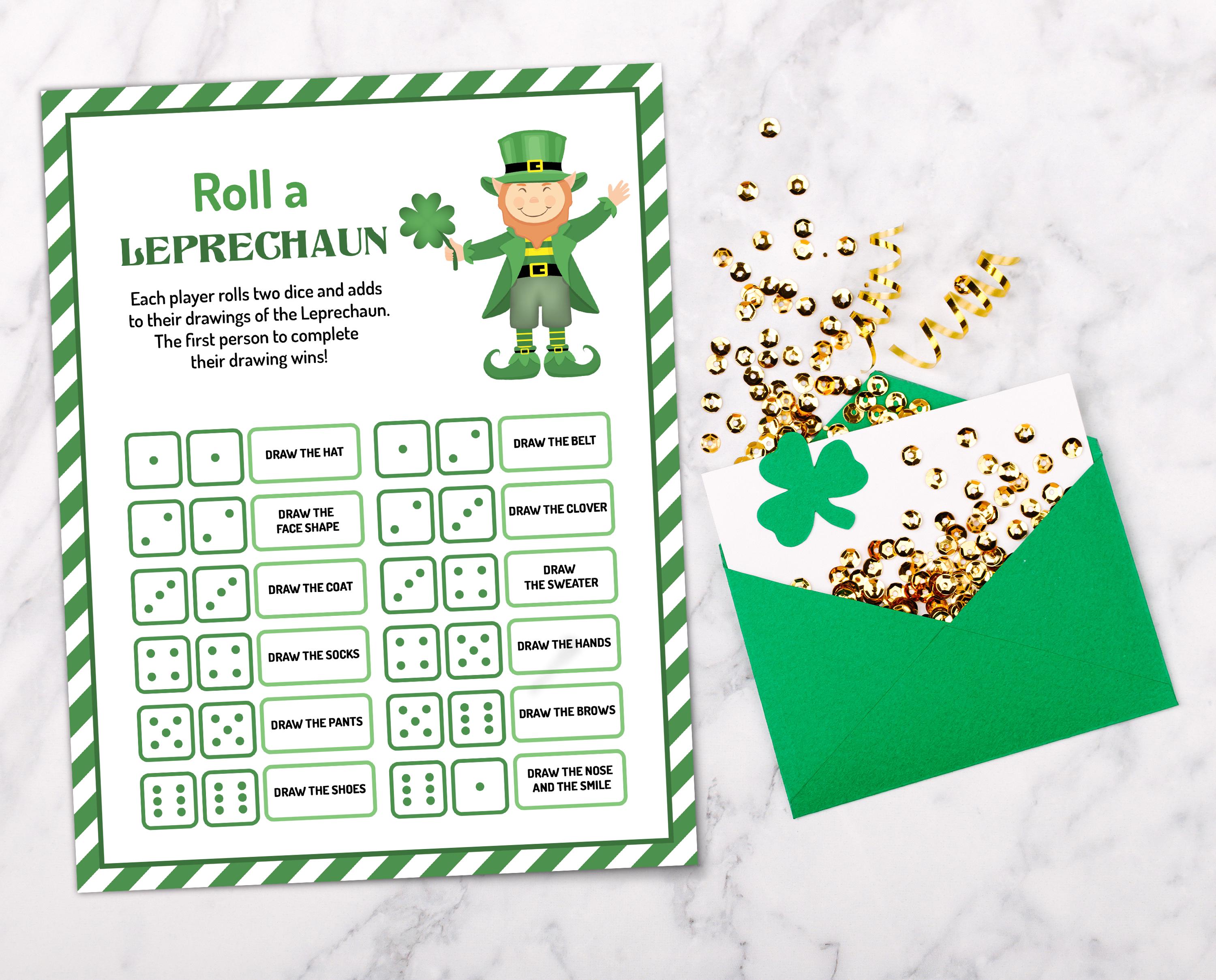 St Patrick's Day Roll a Leprechaun Dice Game (printable PDF) - Etsy