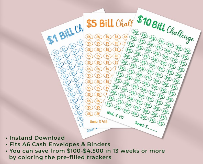 A6 Savings Challenge Bundle: Printable Money Tracker (digital Download ...