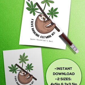 Kids Valentines Cards for School, Sloth Kids Valentine Pencil Holder ...