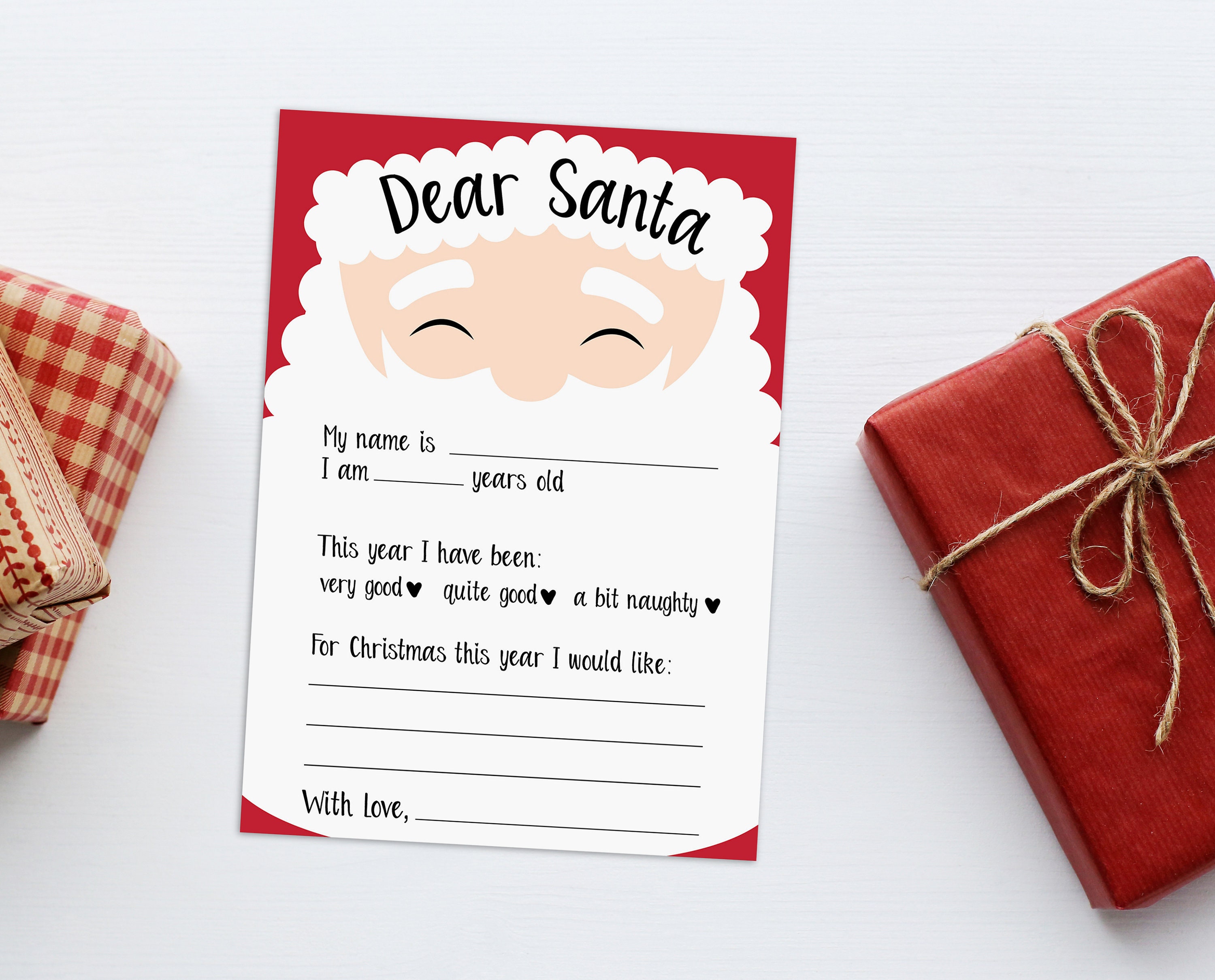 Letter to Santa Christmas Wish List Printable Santa Letter | Etsy
