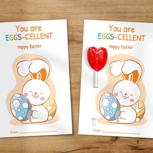 You Are Eggscellent, Easter Bunny Lollipop Holder, Easter Candy Holder ...