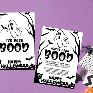 You've Been Booed Printable Card and Sign, Halloween Booed Neighborhood ...