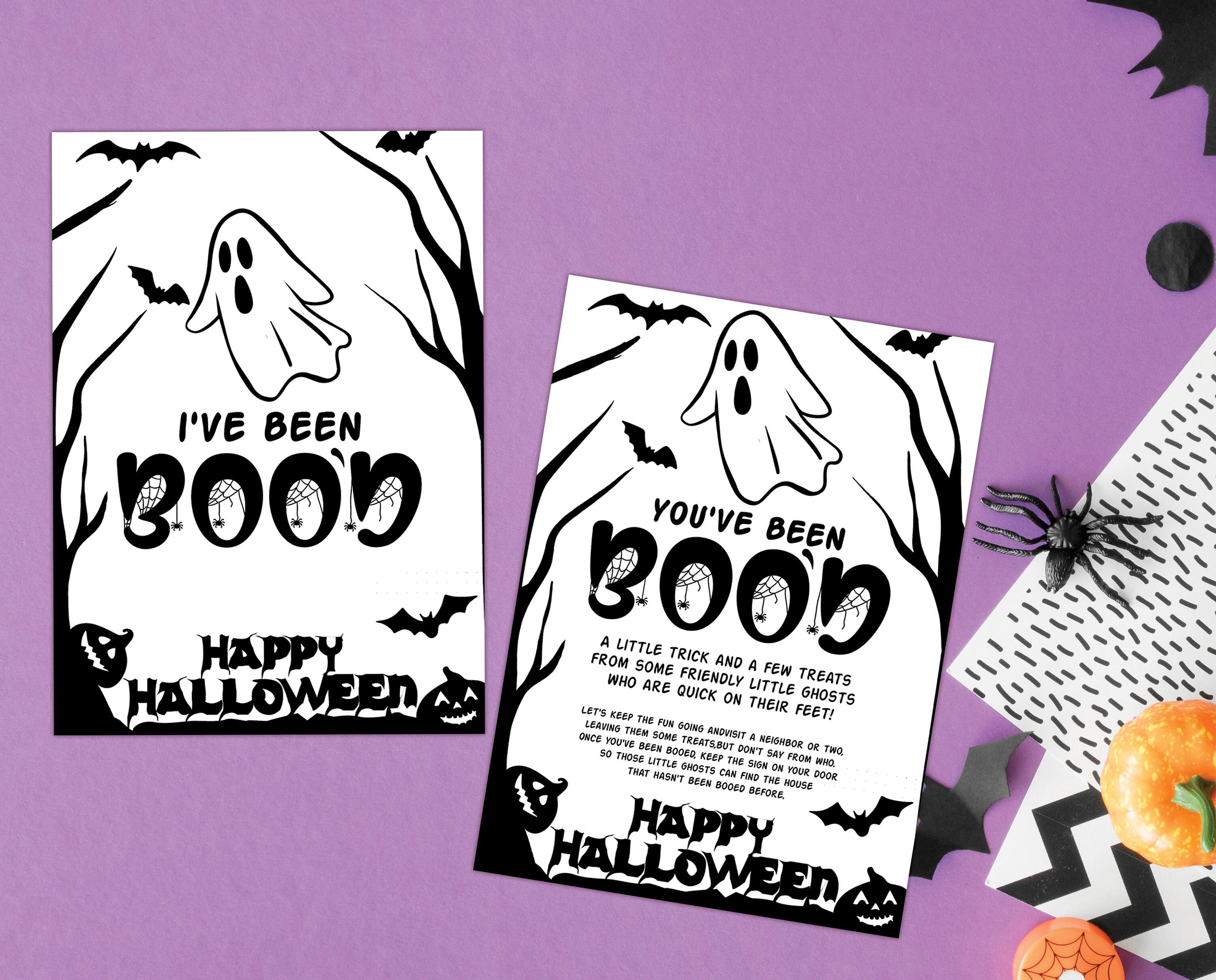 You've Been Booed Printable Card and Sign Halloween Booed - Etsy