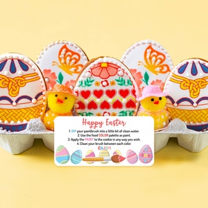 PYO Egg Carton Label, Paint Your Own Cookie Easter , Egg Carton Sticker ...