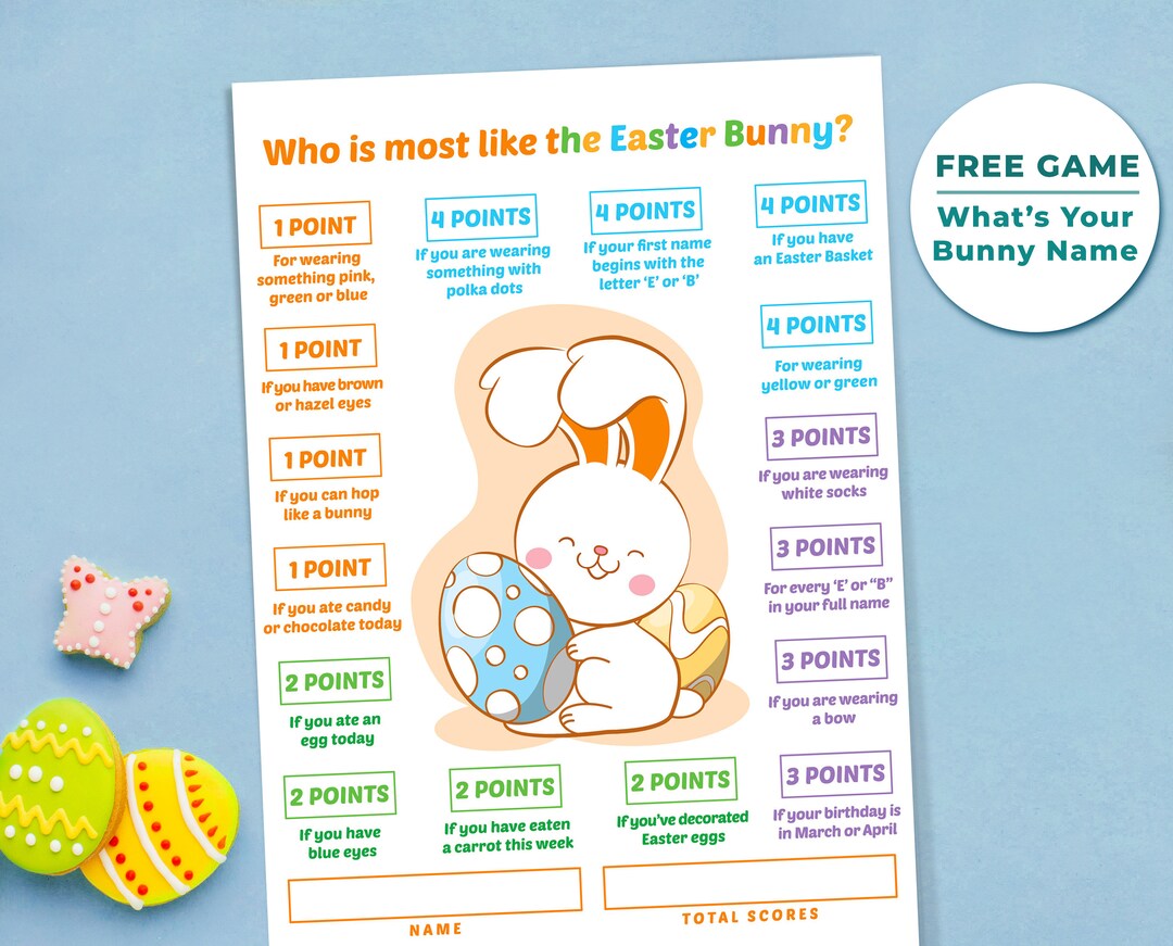 Easter Bunny Games for Adults, Teens and Kids, Easter Trivia, Classroom ...