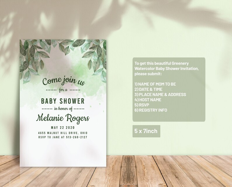 Nature Baby Shower Invitation Greenery Baby Shower Invitation | Etsy