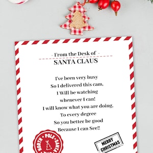 Santa Letter for Santa Cam, Printable Letter From Santa, Printable ...