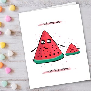 One in a Melon Card, Dad Appreciation Gift, Fathers Day Pun Card, Dad ...