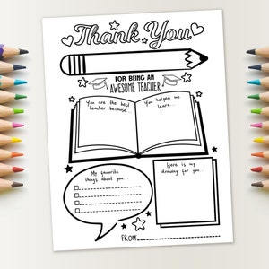 End of the School All About My Teacher Survey, Teacher Thank You ...