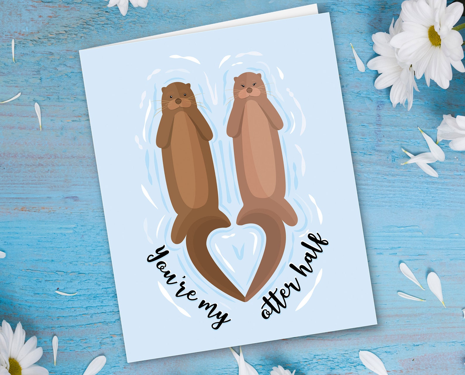 Otter Love Card You're My Otter Half Otter Pun Card - Etsy